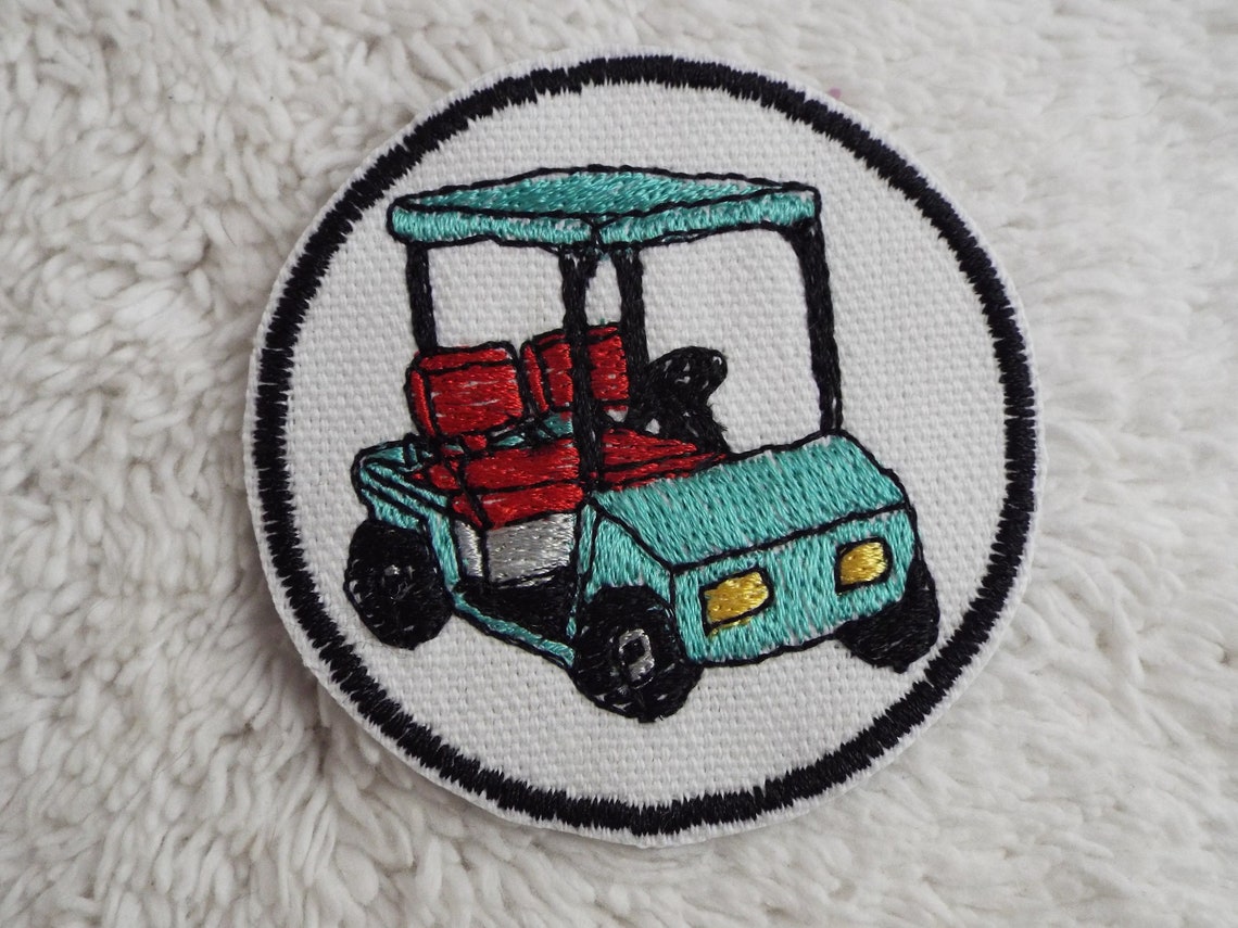 Golf Cart Embroidery Iron-on Patch - Etsy