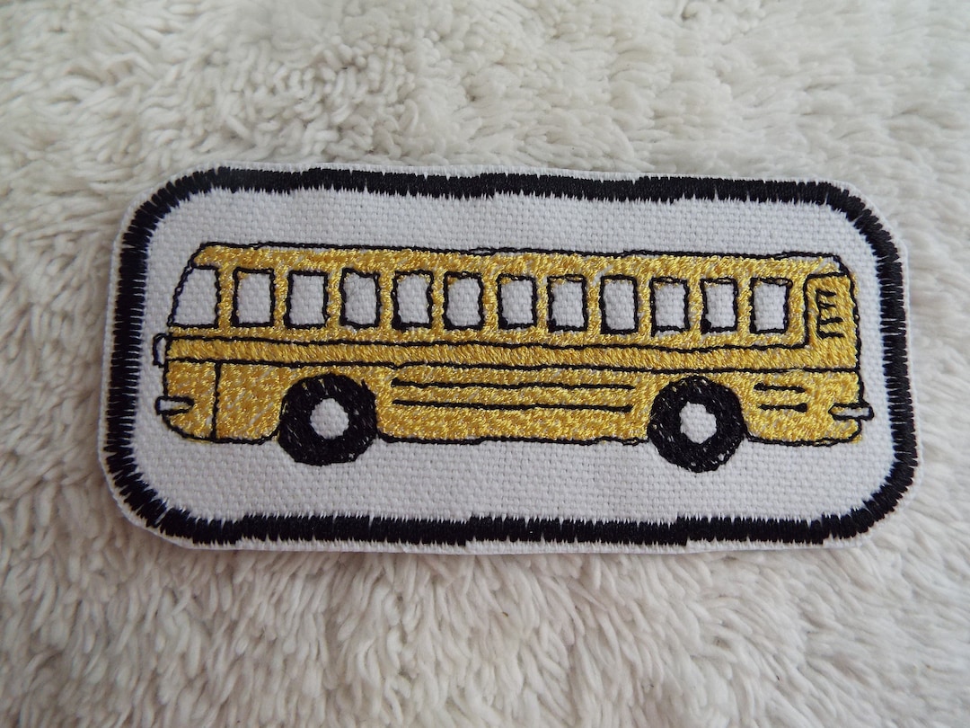 School Bus Embroidery Iron-on Patch - Etsy