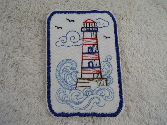 Lighthouse Embroidery Iron-on Patch | Etsy