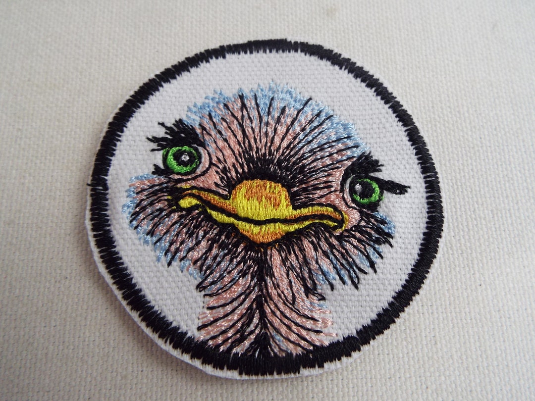 Ostrich Emu Head Embroidered Iron-on Patch - Etsy