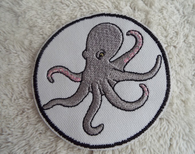 Octopus Patch Embroidered Iron on Applique 2 3/4 X 3 70mm X 76mm Wylee ...