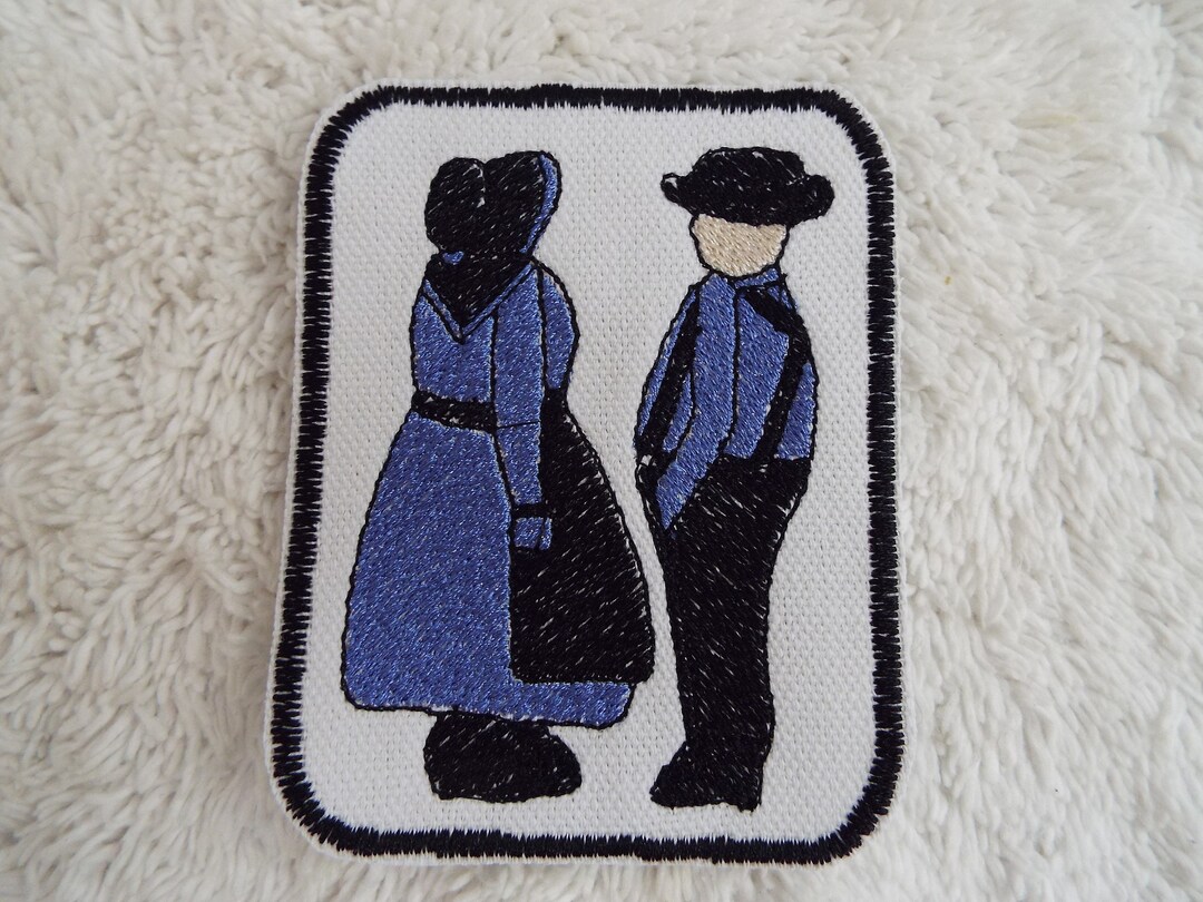 Amish Man Woman Couple Embroidery Iron-on Patch - Etsy