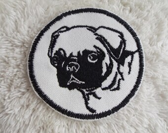 Skeleton Bone Dog Pug Iron on Patch - Etsy