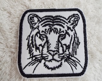 Delicate Tiger Head Iron on Embroidered Applique Patch,vintage Tiger Patches for Clothing or ...
