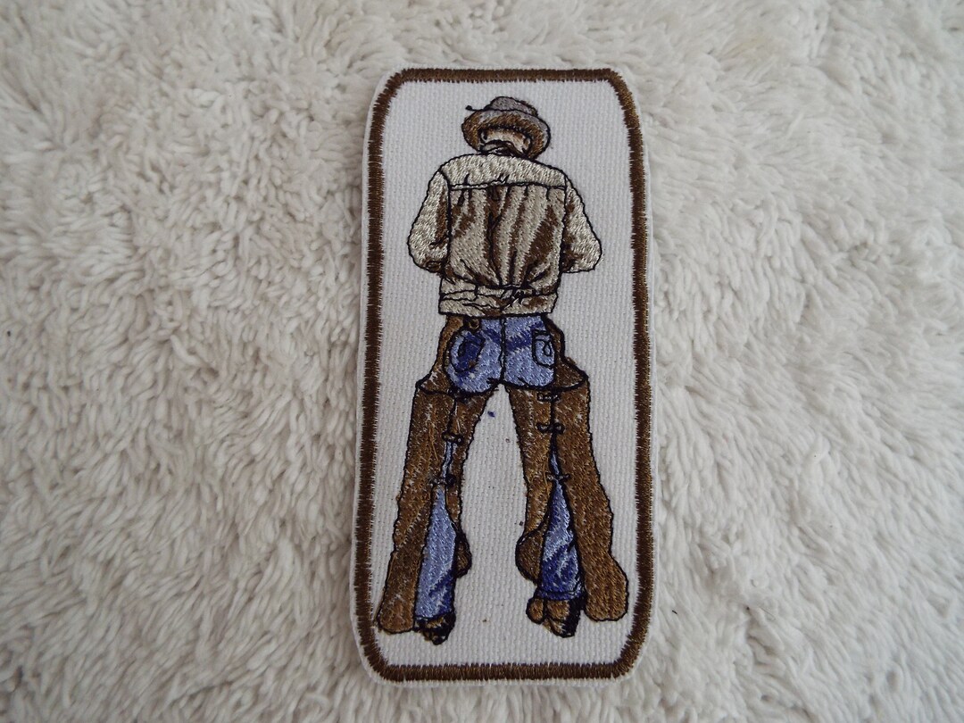 Western Cowboy Backside Man Iron-on Patch - Etsy