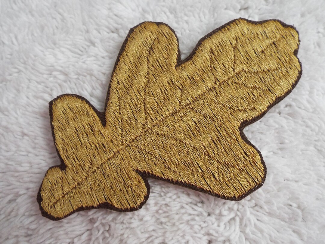 Autumn Oak Leaf Embroidery Iron-on Patch - Etsy