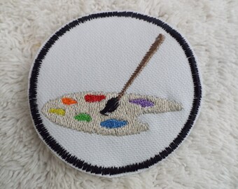 Painter's Palette Applique Patch Artist Badge 1.75 iron On - Etsy