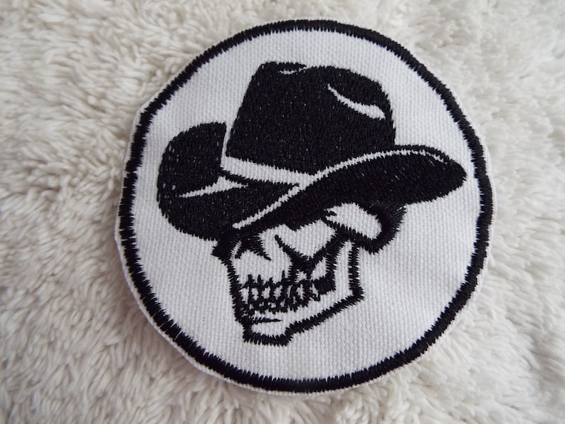 Western Cowboy Skull Embroidery Iron-on Patch - Etsy