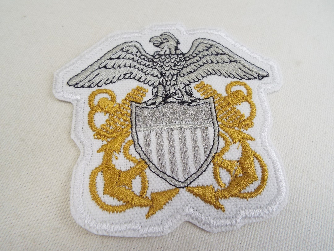 Navy Eagle Emblem Embroidered Iron on Patch - Etsy