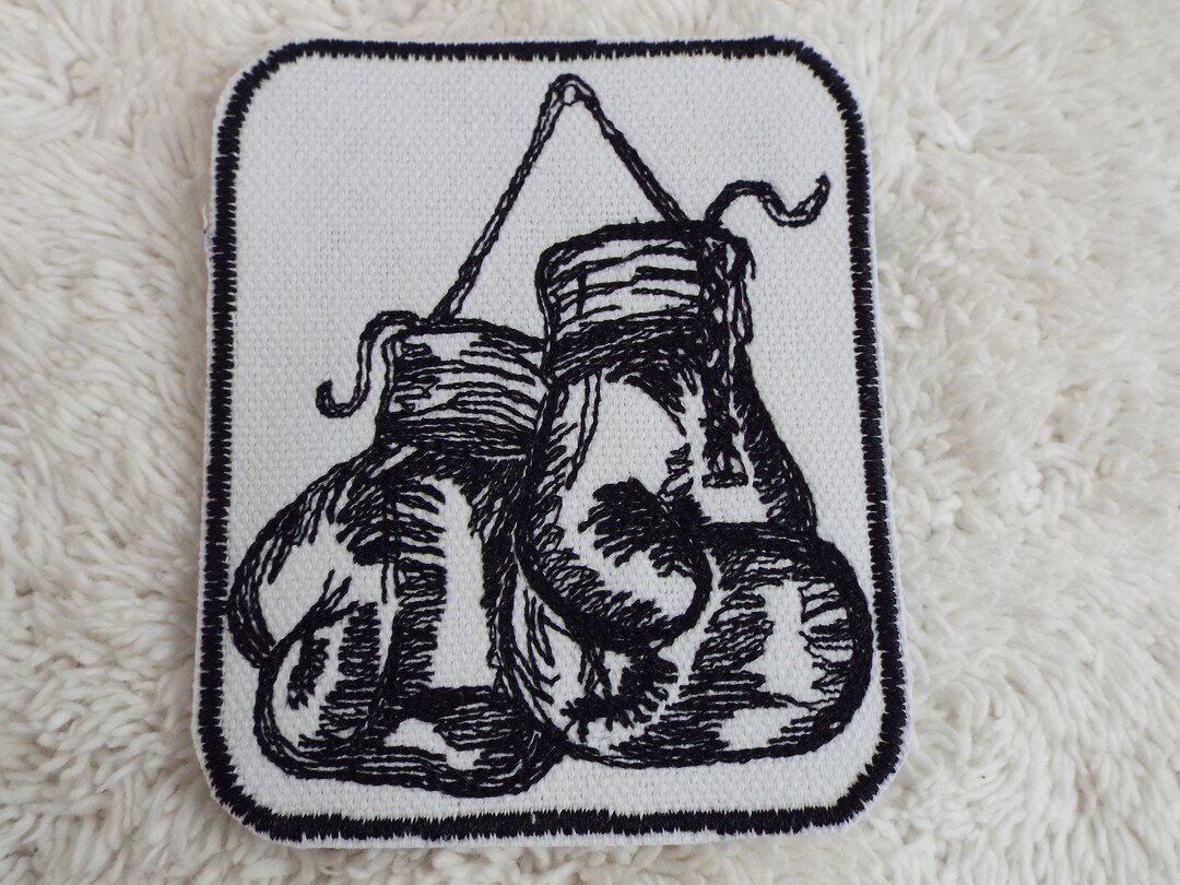Black & White Boxing Gloves Embroidery Iron-on Patch - Etsy