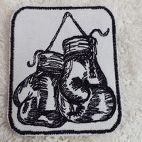 Set of 2 X White Boxing Gloves Iron on Screen Print Transfers for ...