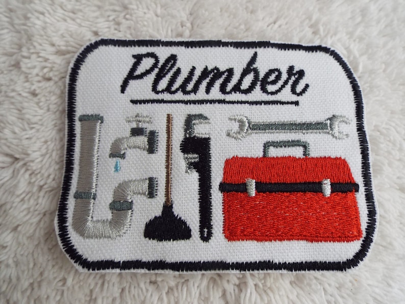 Plumber Pipes Toolbox Tools Embroidery Iron-on Patch - Etsy