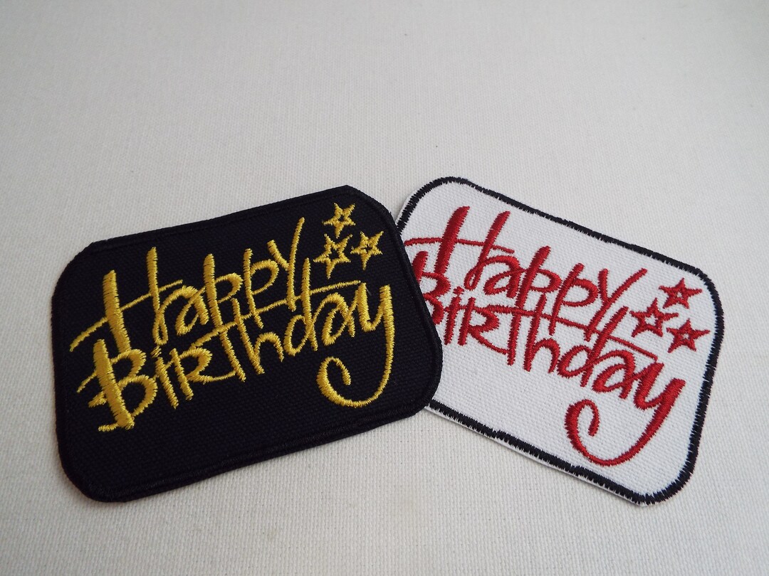 Happy Birthday Embroidered Iron-on Patch - Etsy