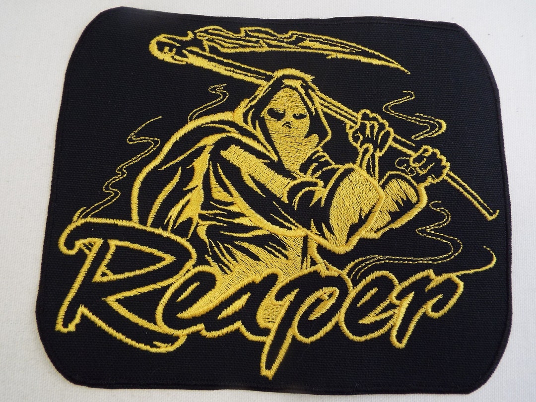 Grim Reaper Embroidered Iron on Patch - Etsy