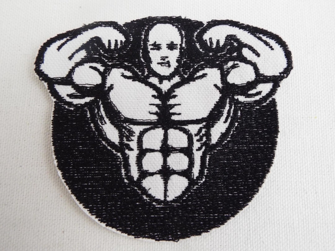Muscle Man Strongman Embroidered Iron on Patch - Etsy