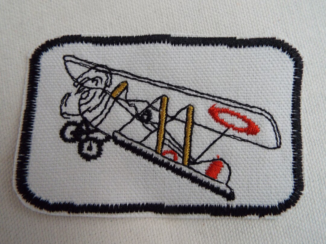 Biplane Airplane Embroidery Iron-on Patch - Etsy