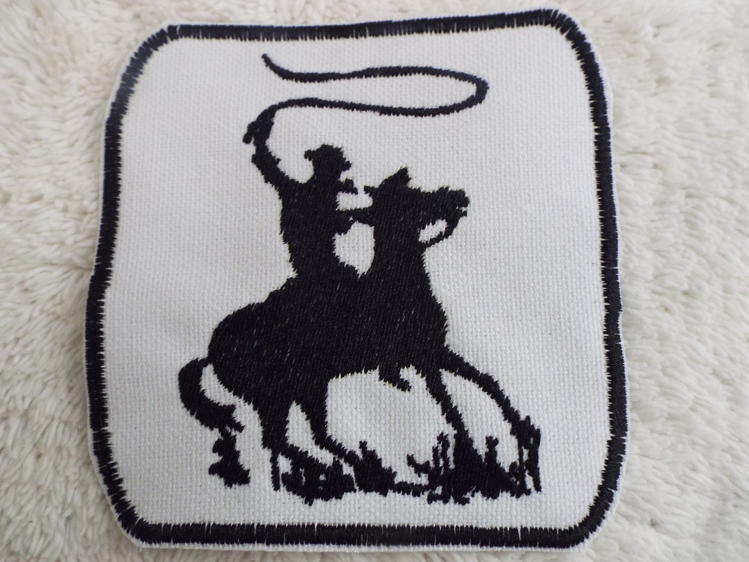 Western Cowboy Horse Rider Bullwhip Cowboy Embroidered Iron on Patch - Etsy