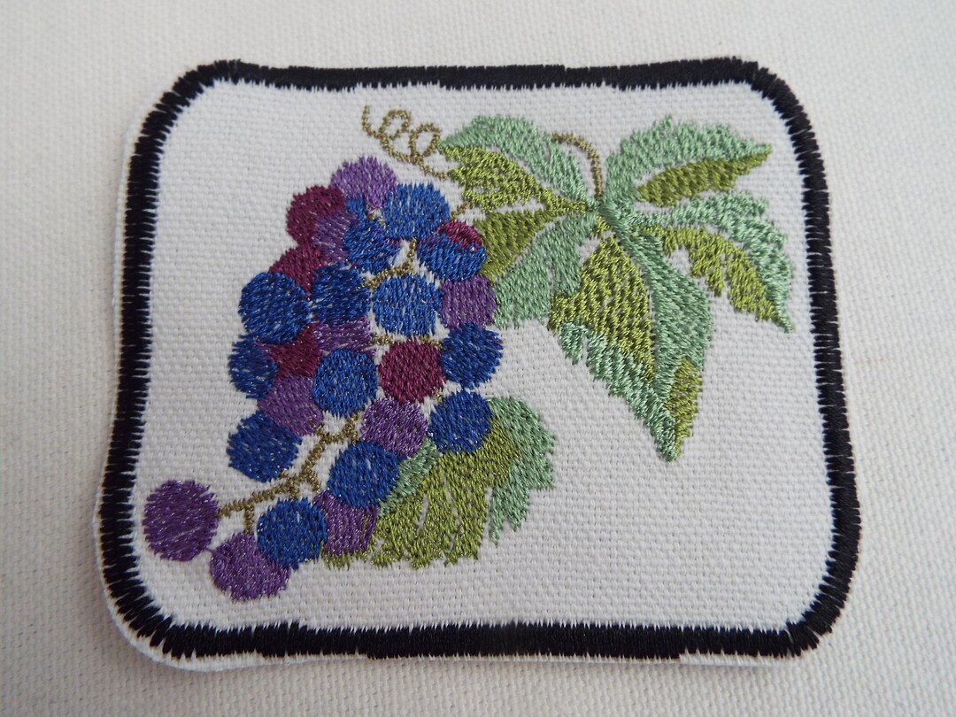 Grapes Grapevine Embroidered Iron-on Patch - Etsy