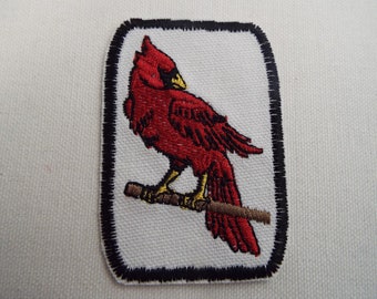 Cardinal Red Bird Male Iron on Applique Embroidered Patch 693310A - Etsy