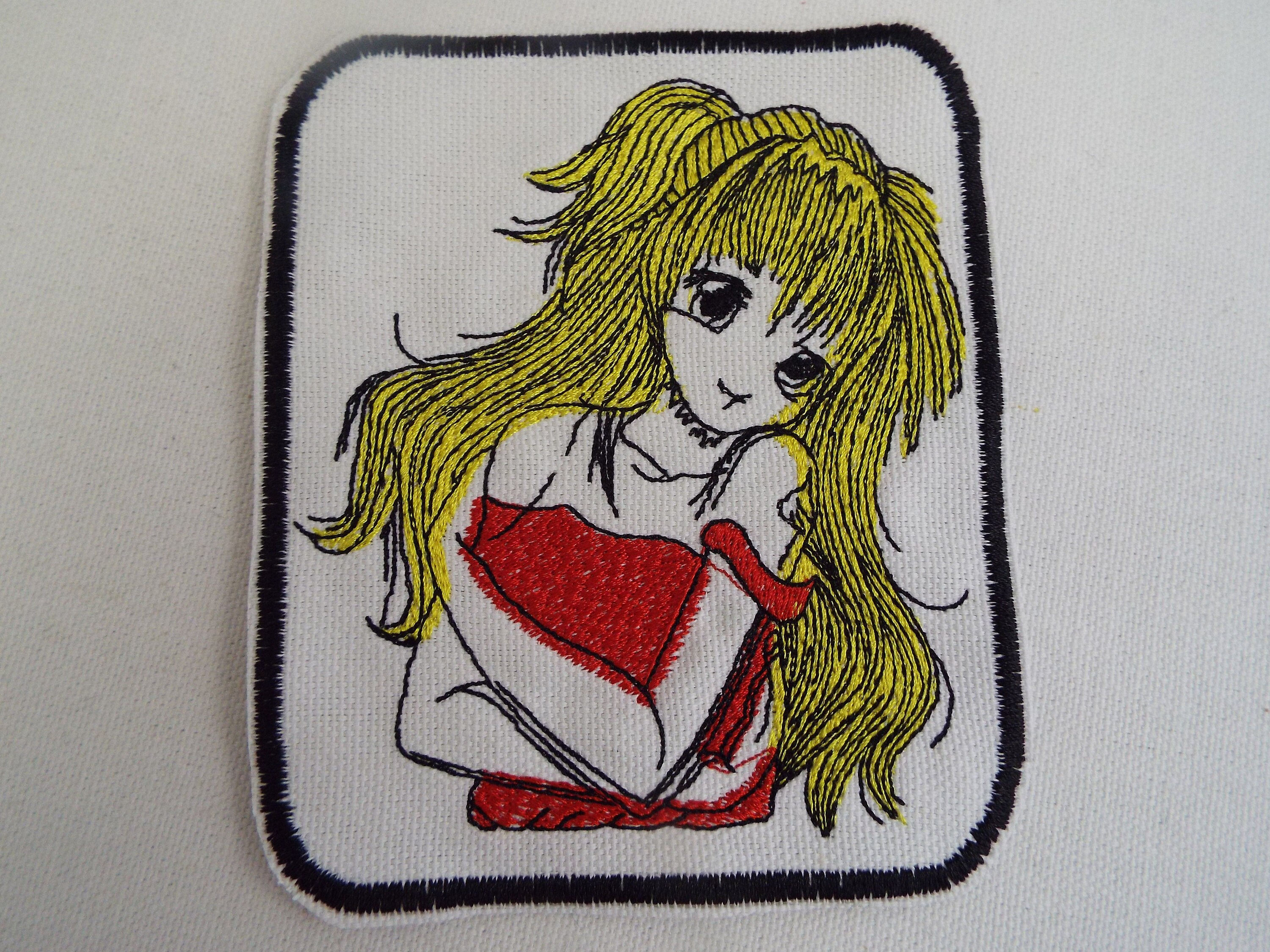 Anime Girl Embroidered Iron-on Patch - Etsy