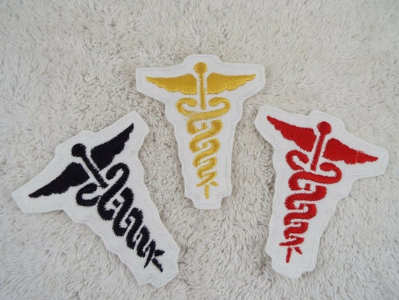 Caduceus Medical Emblem Embroidery Iron-on Patch | Etsy