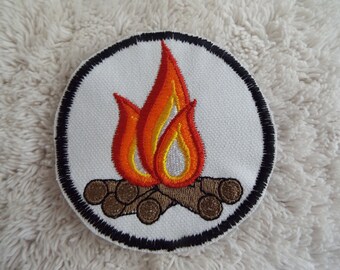 Campfire Iron-on Patch, Fire Flame Badge, Camping Patch, Decorative ...