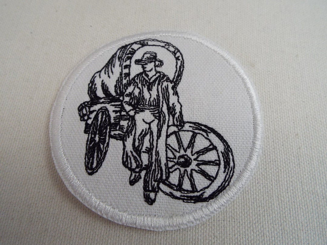 Western Cowboy Conestoga Wagon Embroidery Iron-on Patch - Etsy