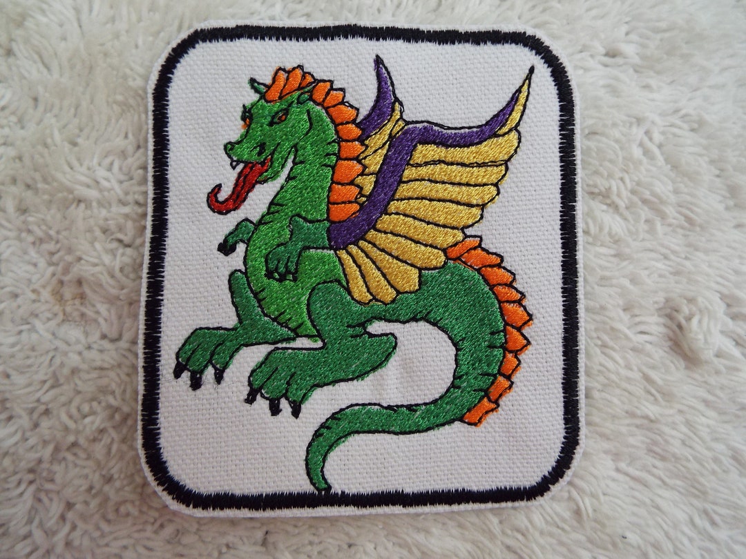Green Dragon Embroidery Iron-on Patch - Etsy