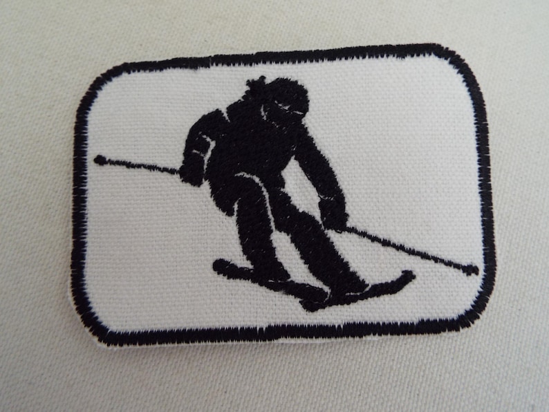 Snow Skiing Skier Embroidery Iron-on Patch - Etsy