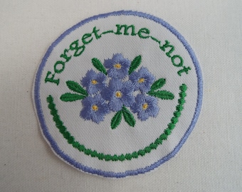 Forget-me-not Embroidered Iron on Patch Skull With Flowers - Etsy