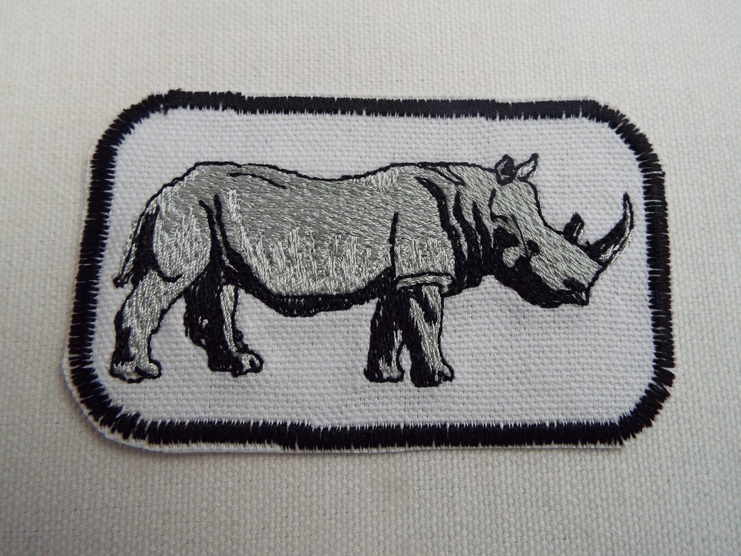 Rhinoceros Rhino Embroidered Iron-on Patch - Etsy
