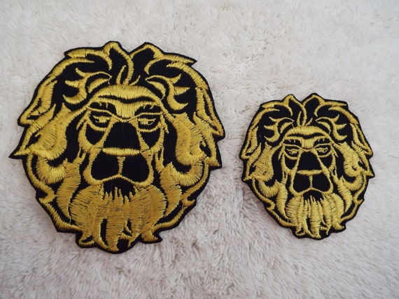 Golden Lion Head Embroidery Iron-on Patch | Etsy