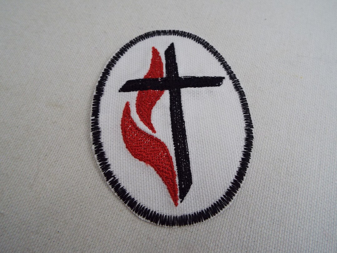 Methodist Cross Embroidered Iron-on Patch - Etsy