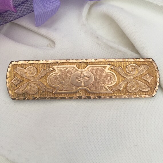 Victorian Bar Pin. 1880’s Vintage Amalgamated Metal w… - Gem