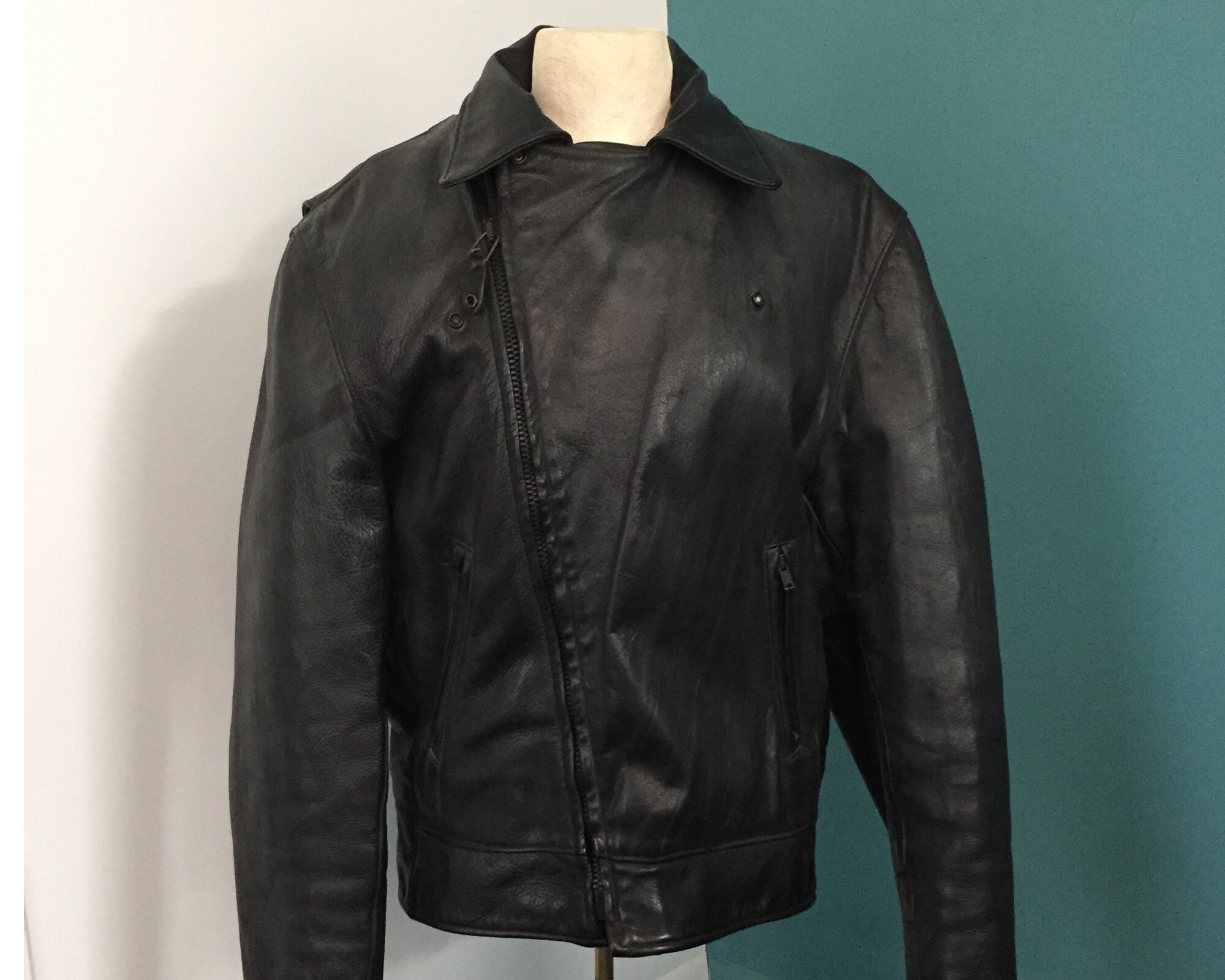 Heavy Weight East West, SF Leather Jacket. Size 40, Full Zipper, Cuff ...