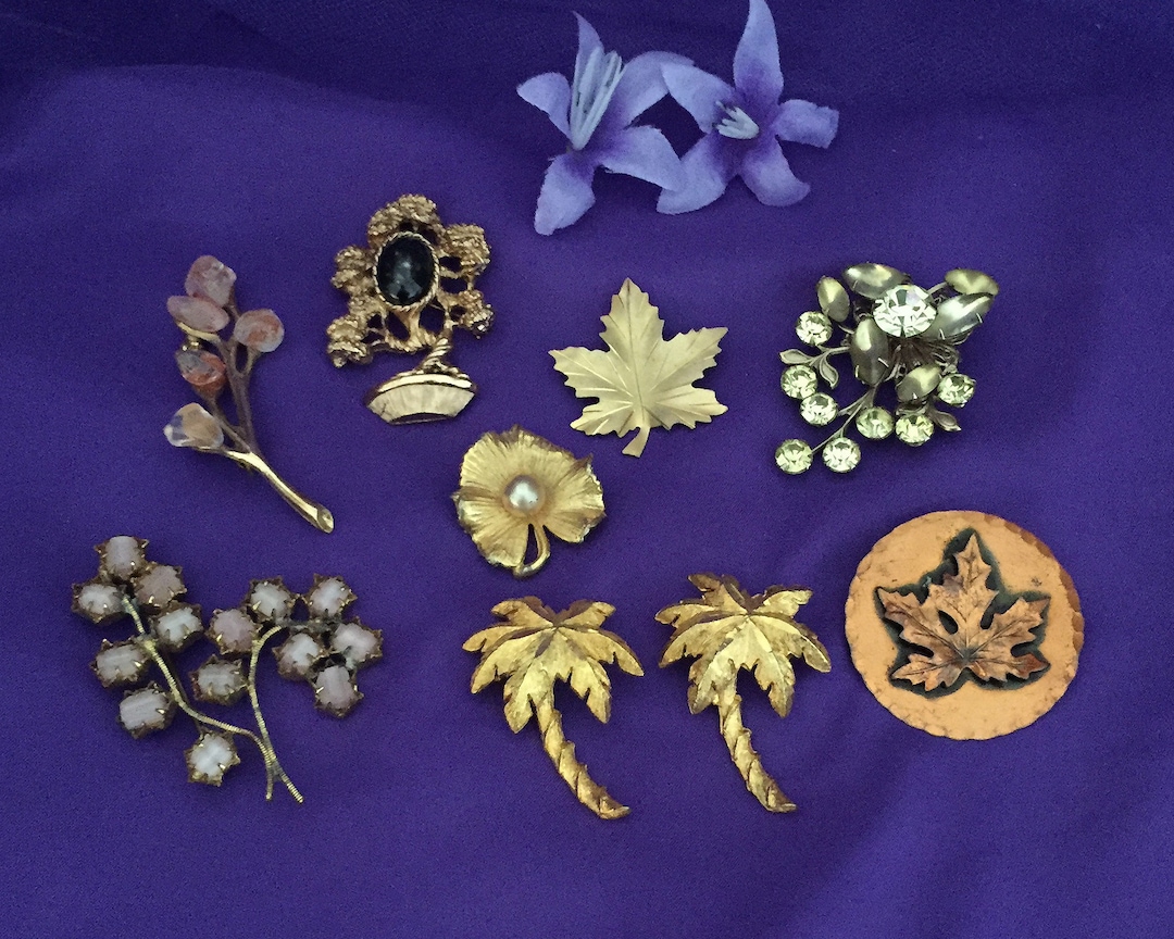 Tree, Leaf and Branch Pin Collection. Total of Nine Pins From the 60’s ...