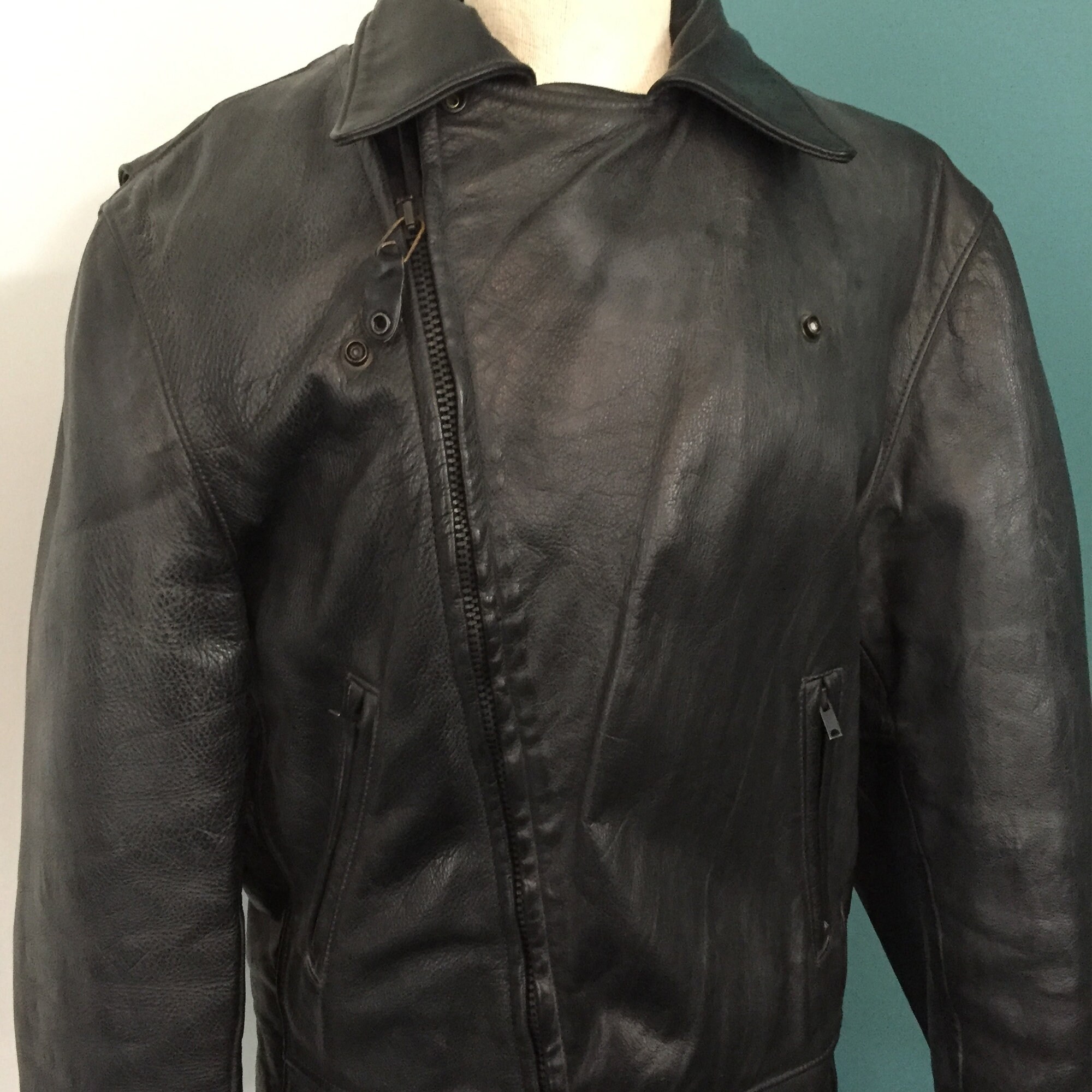 Heavy Weight East West, SF Leather Jacket. Size 40, Full Zipper, Cuff ...