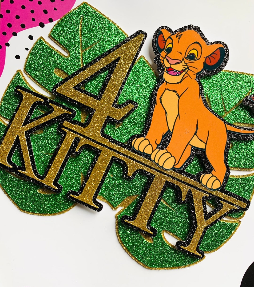 Personalised Lion Cub Simba Themed Cake Topper With Name and Age 1st ...