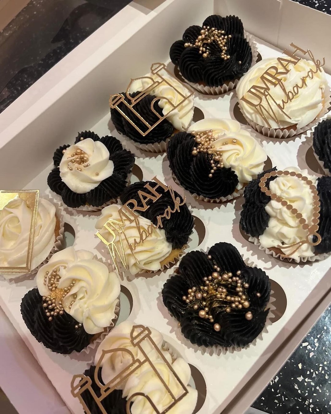 Umrah Mubarak Cupcake Topper Set, Cake Topper, Mosque, Tasbih, Prayer ...