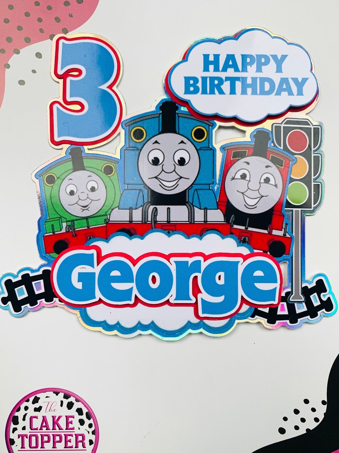 Personalised Train Theme Cake Topper Engine, Steam Train, Train Party ...