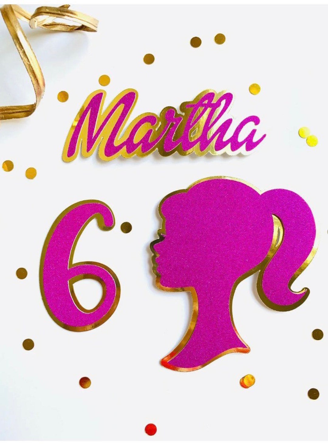 Personalised Happy Birthday Barbie Theme Cake Topper Girls Party Cake ...