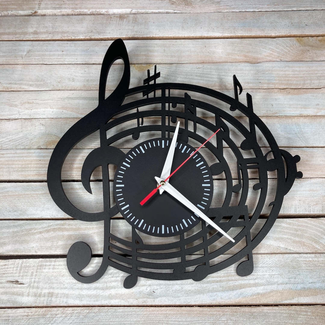 Music Wall Clock - Large Music Decor Clock for Home - Perfect Gift for ...