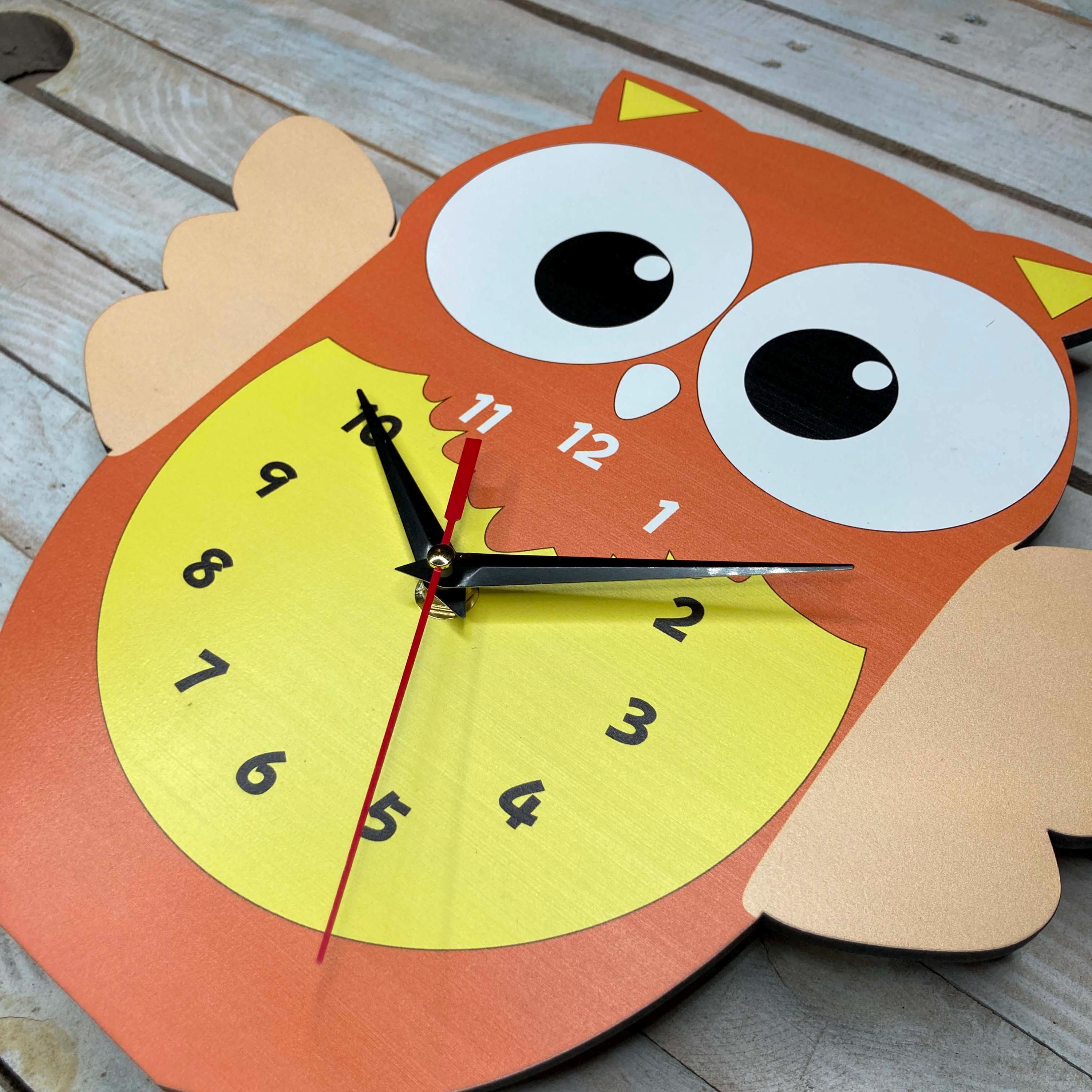 Adorable Owl Pendulum Clock for Kids Room Decor - Unique Wall Clock for ...