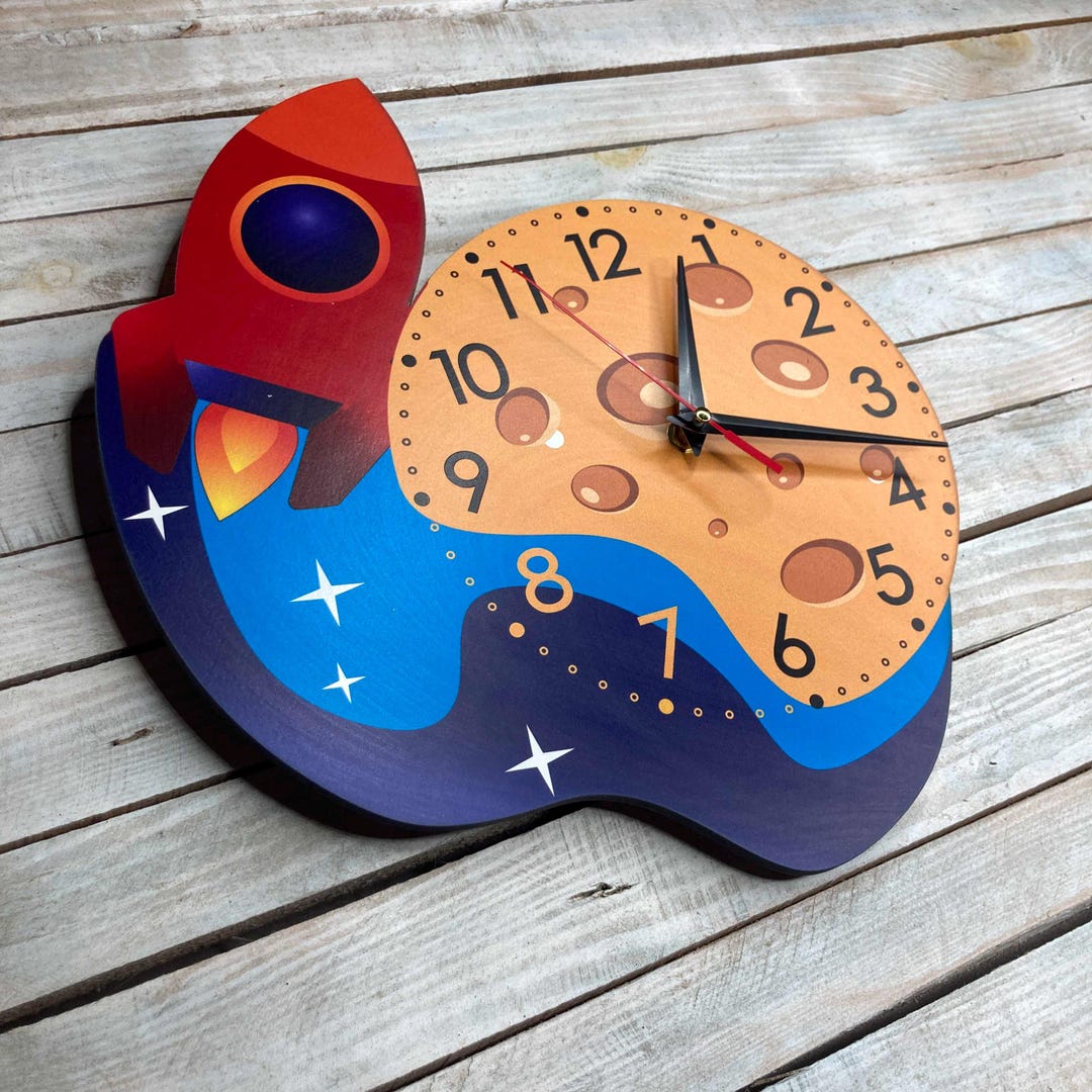 Starlight Sky Wall Clock - Space Art Decor, Colorful Home Decor Clock ...