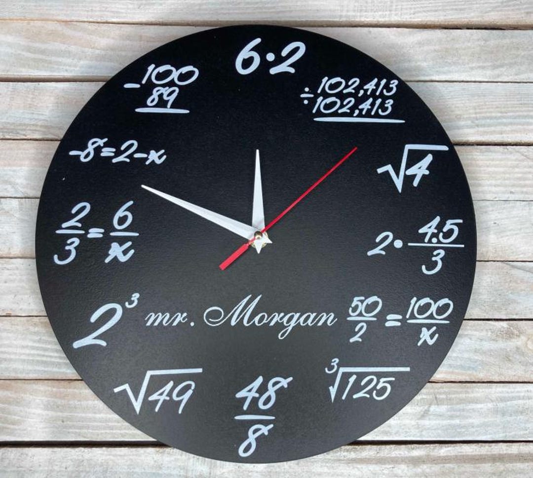 Personalized Teacher Gift Wood Wall Clock - Handmade Mathematics ...