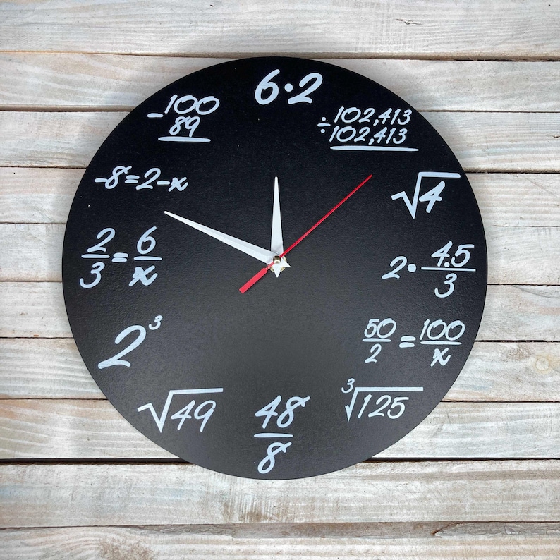 Personalized Teacher Gift Wood Wall Clock - Handmade Mathematics ...