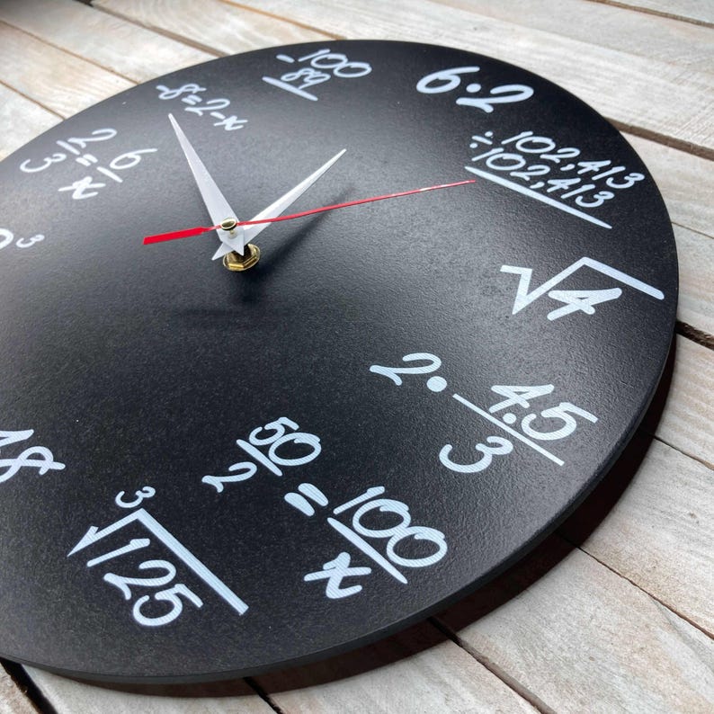 Personalized Teacher Gift Wood Wall Clock - Handmade Mathematics ...