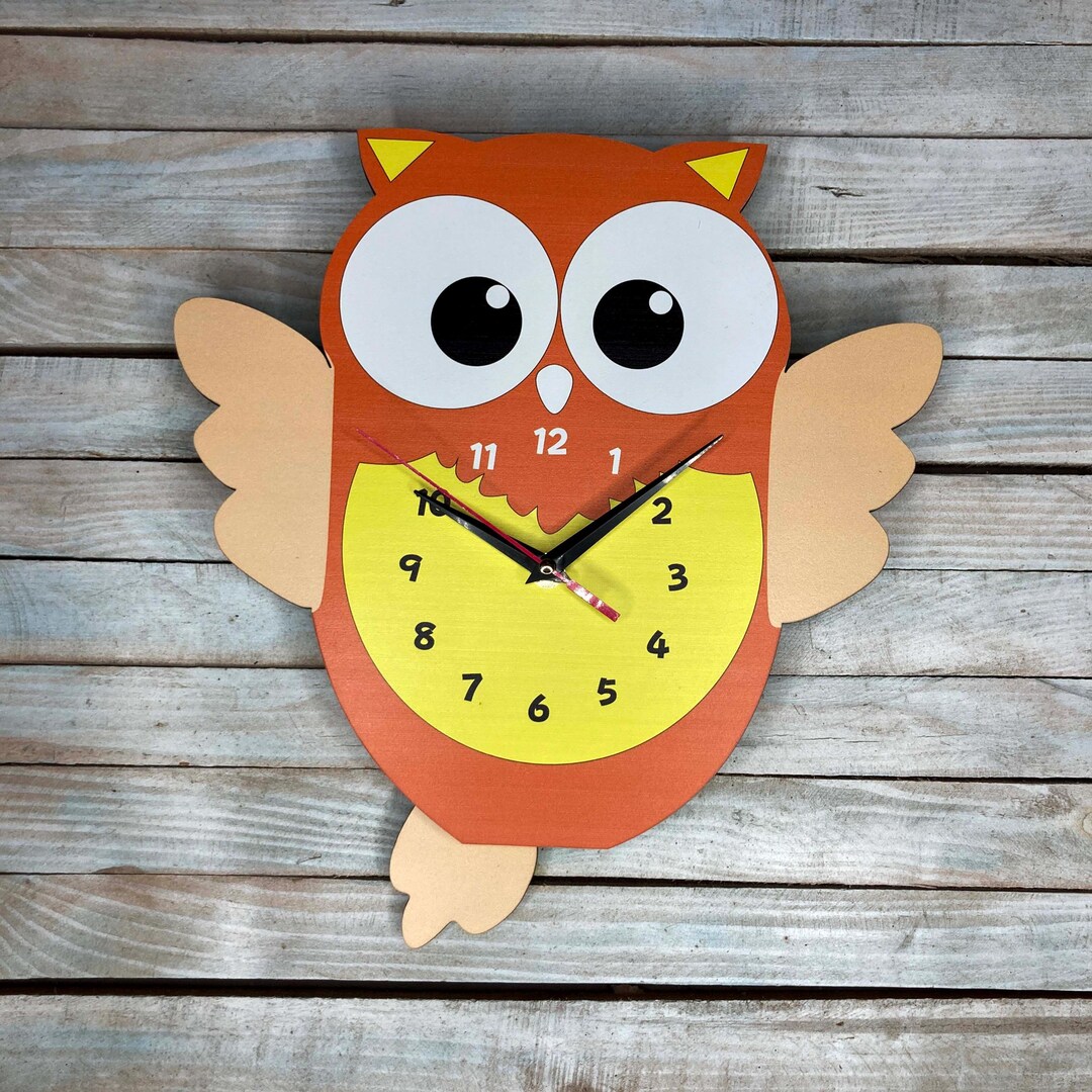 Adorable Owl Pendulum Clock for Kids Room Decor - Unique Wall Clock for ...
