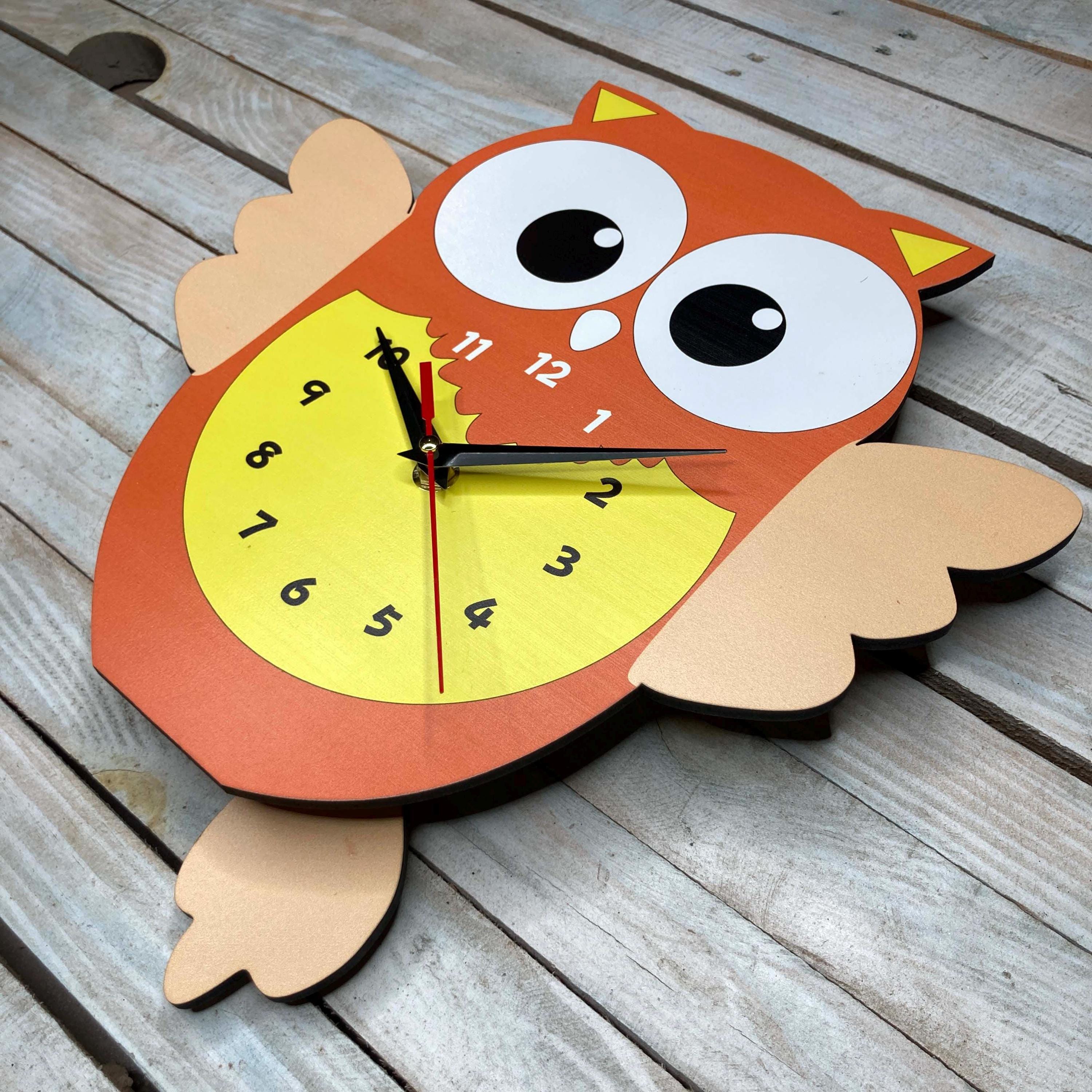 Adorable Owl Pendulum Clock for Kids Room Decor - Unique Wall Clock for ...