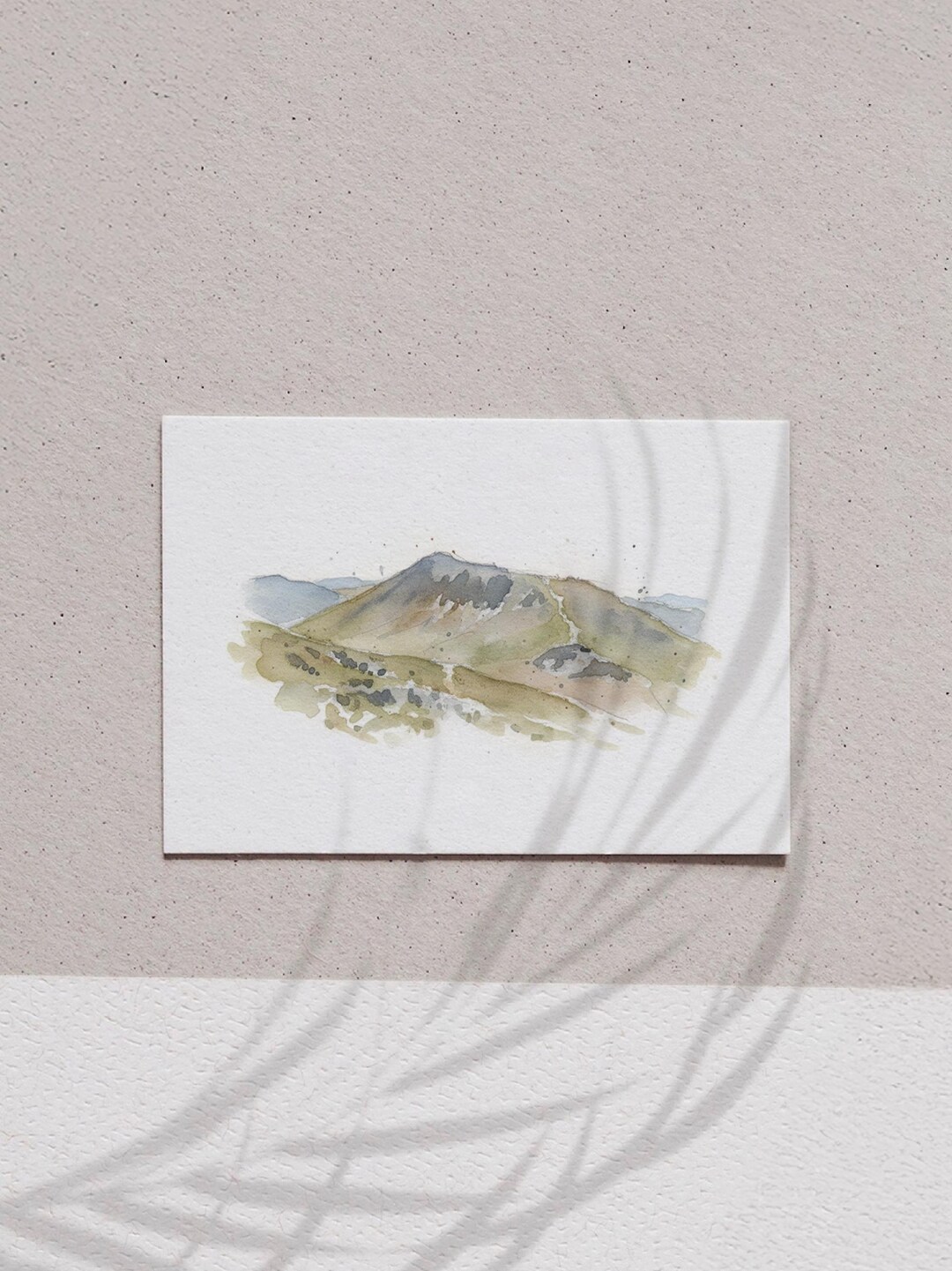 Bowfell Wainwright Watercolour Mini Print, Lake District Art – Cumbria ...